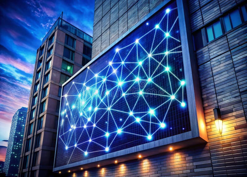 Modern Business Communication a Dynamic Network Connection Displayed on ...