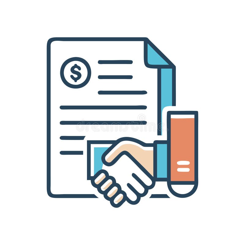 Modern Business Contract Icon Stock Vector - Illustration of strategy ...