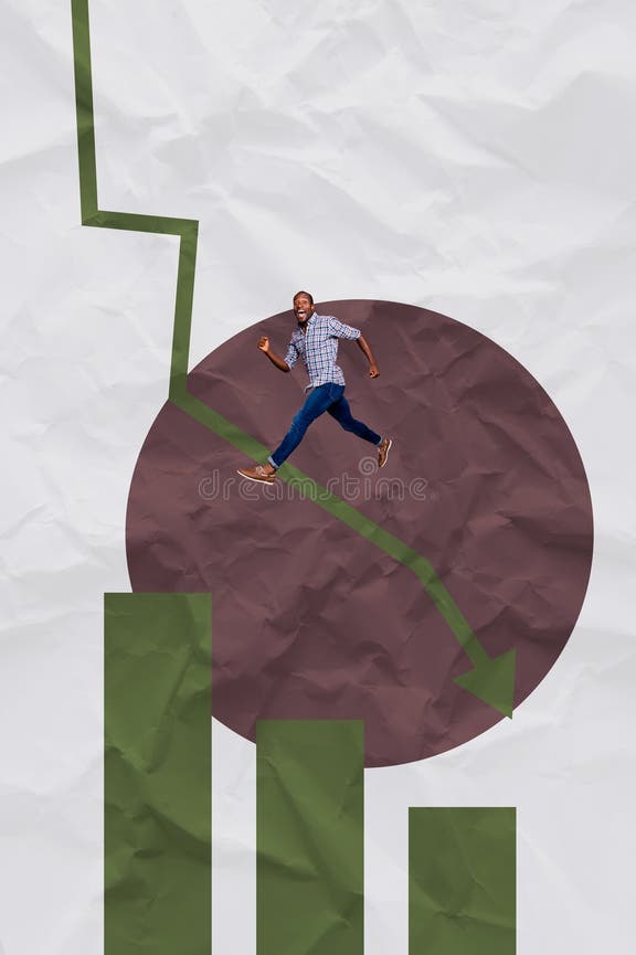 Modern Business Crisis Collage Witt Business Analyzing Shocking Falling Stats Graph Symbolizing ...