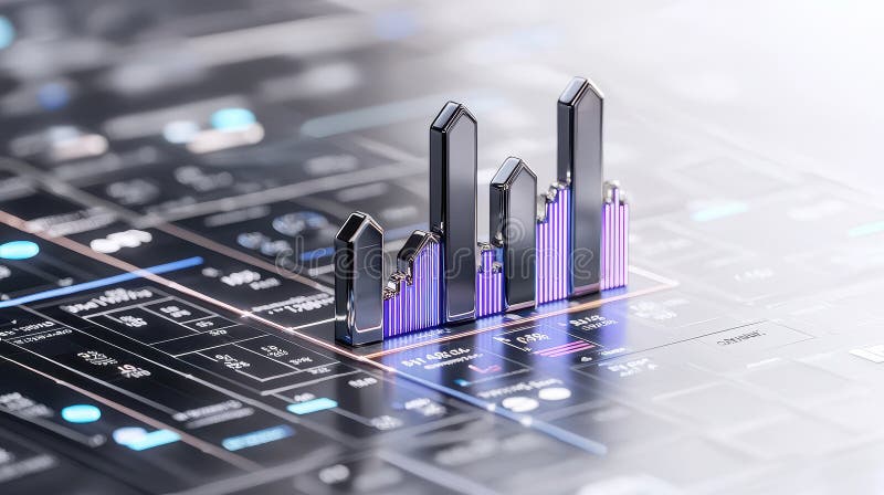 Modern Business Dashboard with 3D Growth Metrics Displayed Stock ...