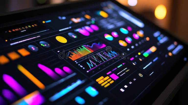 Modern Business Dashboard Displaying Colorful Charts and Data Visualizations Stock Photo - Image ...