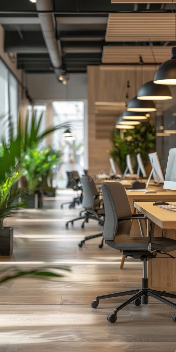 Modern Business Environment Featuring Office Tools. Stock Illustration ...