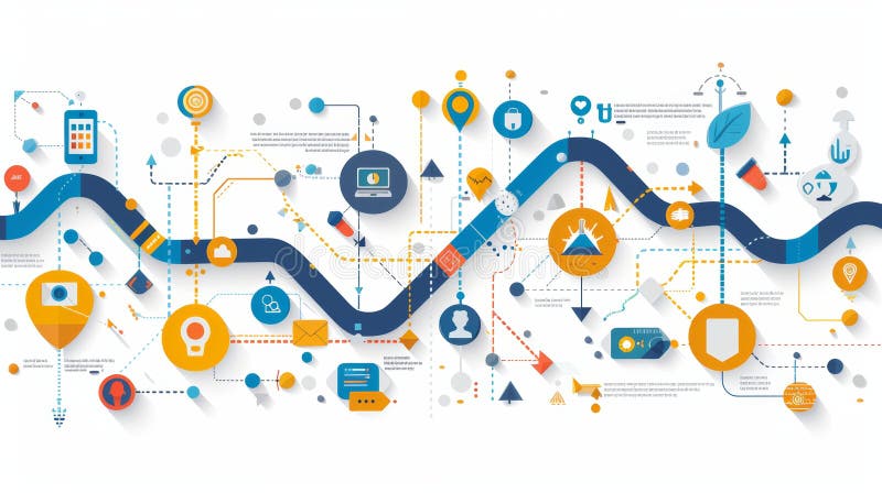 Modern Business Frame with Infographic Elements on White Background ...