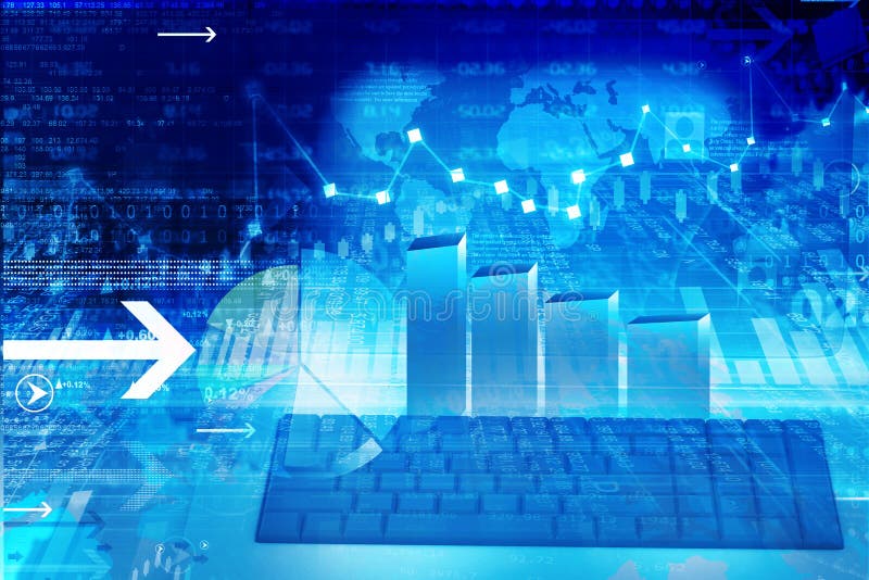 Modern Business Graphs and Charts Stock Illustration - Illustration of ...