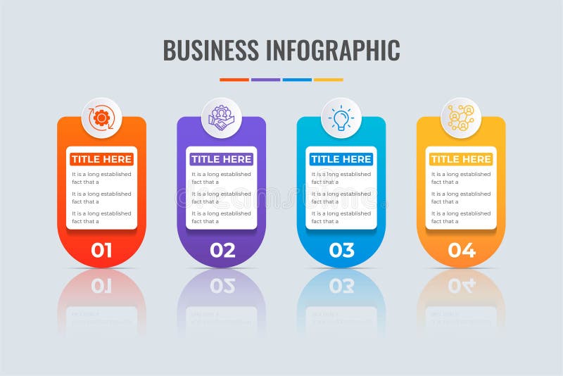 Business Chart Flow Infographic Diagram Vector with Work Step Sections ...
