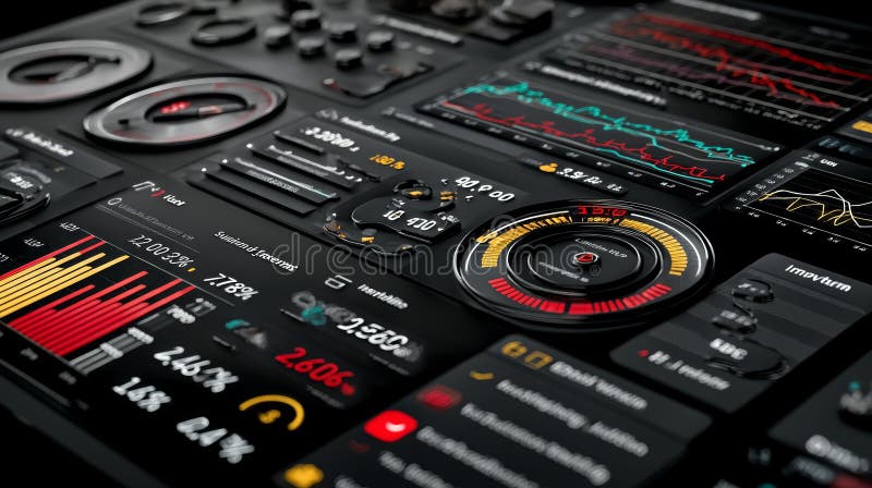 Modern Business Interface Showing Risk Levels and Key Data Metrics for ...