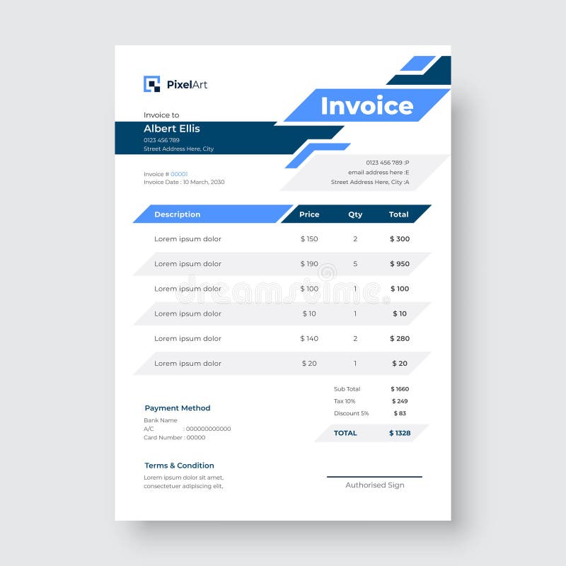 Minimal Corporate Business Invoice Design Template Stock Vector ...