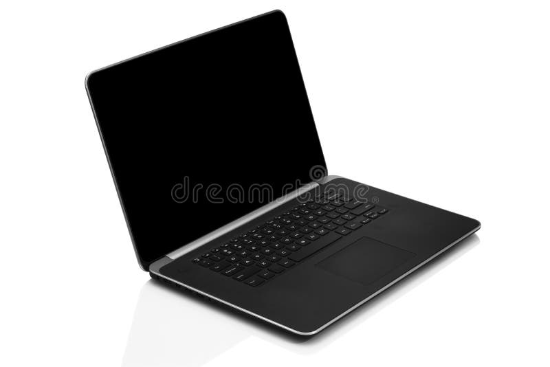 Side View Black Modern Laptop White Back Stock Photos - Free & Royalty ...