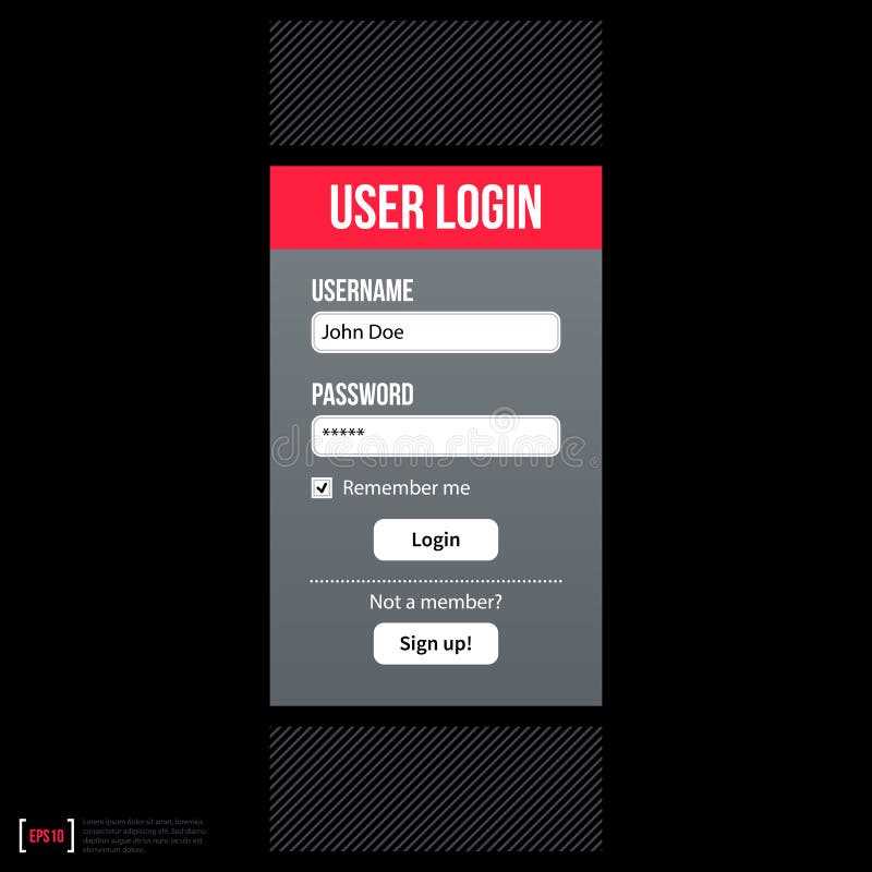 Login form in techno style stock vector. Illustration of modern - 53646154