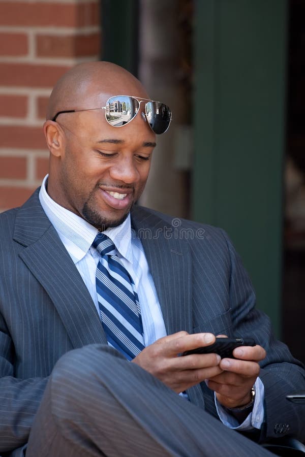 Modern Business Man Texting Stock Photo - Image of african, attractive ...