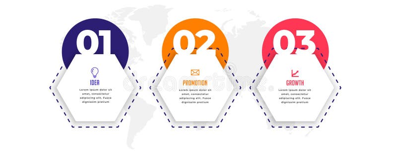 Modern Business Marketing Process Diagram Banner with 3 Step or Option ...