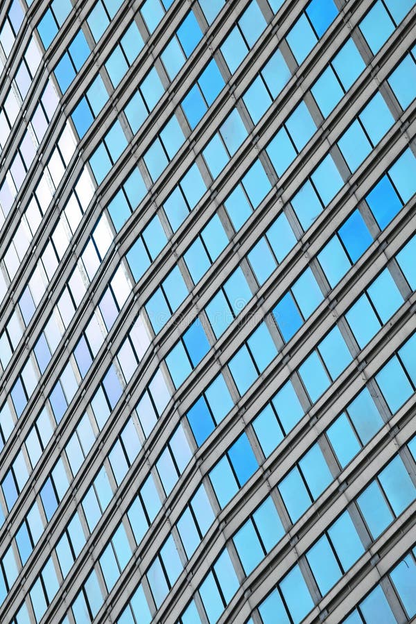Modern Business Office Building Blue Glass Windows Stock Image - Image ...