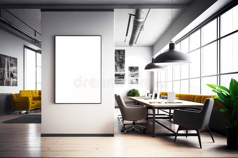 Modern Business Office Interior with Free Space Banner. Generative Ai ...