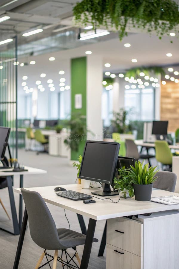 Modern Business Office Interior without People Stock Illustration ...