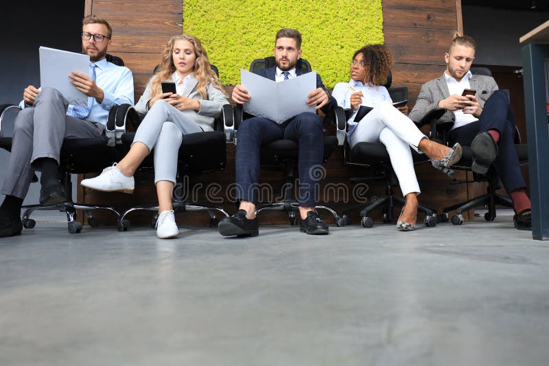 Modern Business People Waiting for Job Interview Stock Image - Image of ...
