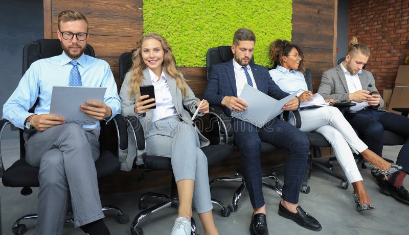 Modern Business People Waiting for Job Interview Stock Photo - Image of ...