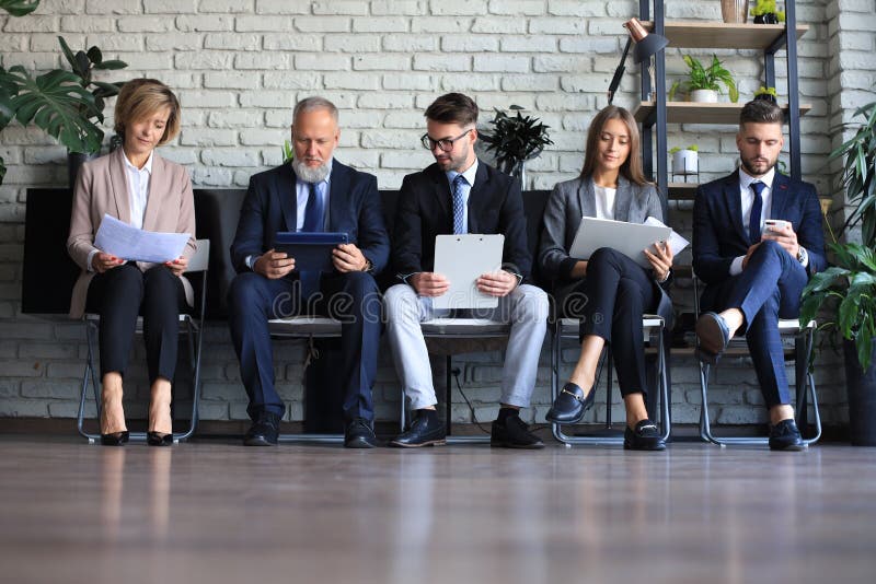Modern Business People Waiting for Job Interview Stock Image - Image of ...