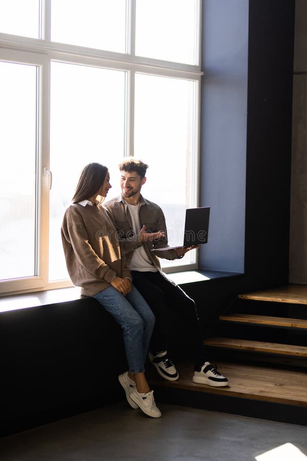 Modern Business People Working on Laptop in Office Stock Image - Image ...