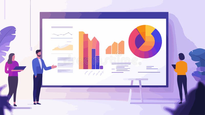 Modern Business Presentation Board Featuring Bar Graph Display Stock ...
