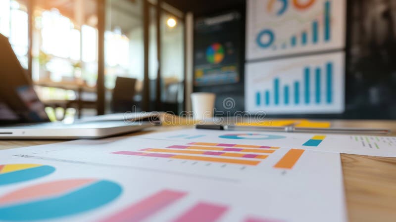 Modern Business Presentation with Graphs, Charts, and Horizontal ...