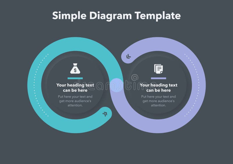 Modern Business Process Diagram with 2 Steps - Dark Version Stock ...