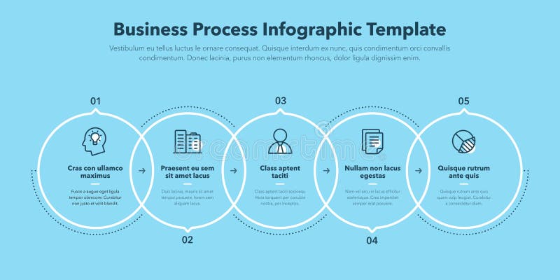 Modern Process Flow Diagram Layout Template - Dark Version Stock Vector ...