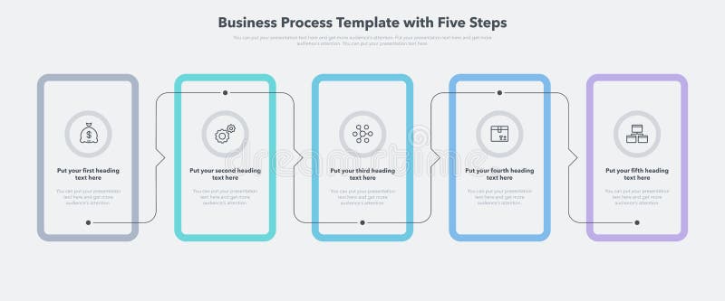 Modern Business Process Template with Five Stages Stock Vector ...