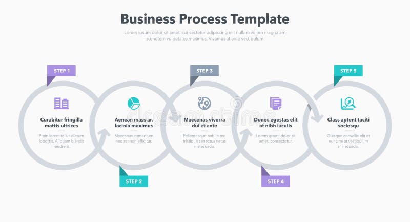 Modern Process Flow Diagram Layout Template - Blue Version Stock Vector ...