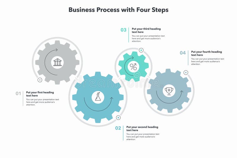 Modern Business Process Template with Four Colorful Steps Stock ...