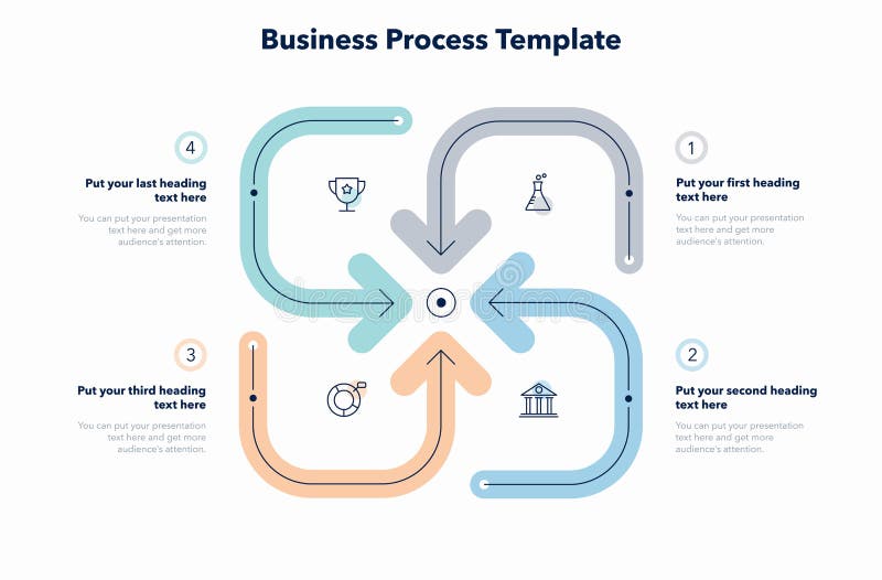 Modern Business Process Template with Four Steps Stock Vector ...