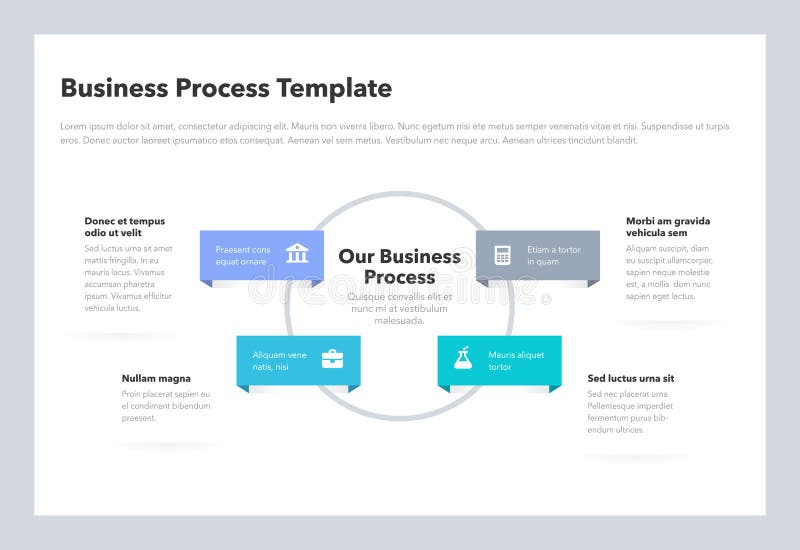 Modern Process Flow Diagram Layout Template - Dark Version Stock Vector ...