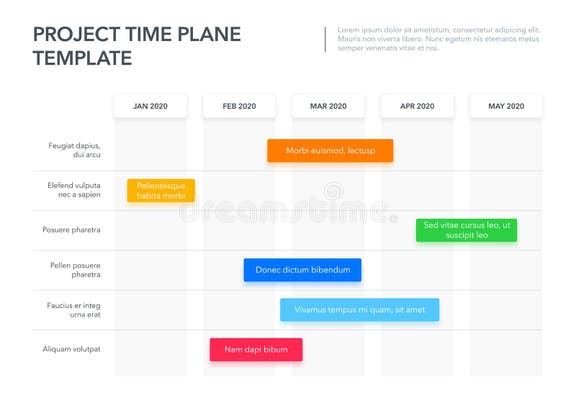 Modern Business Project Time Plan Template with Project Tasks in Time ...