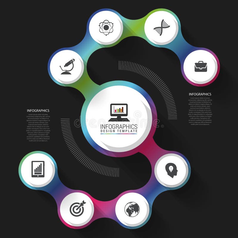 Spiral with Diagram Infographics Element. Modern Design Template Stock ...