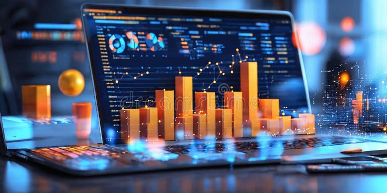 Modern Business Strategy: Analysis of Data and Development Statistics Stock Illustration ...