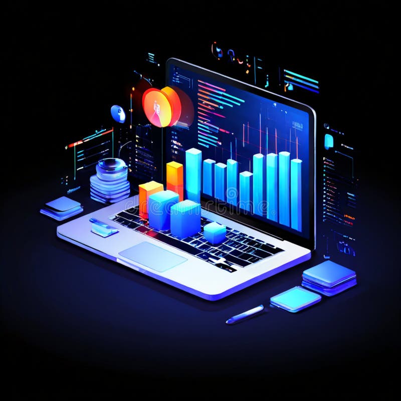 Modern Business Strategy: Analysis of Data and Development Statistics Stock Illustration ...