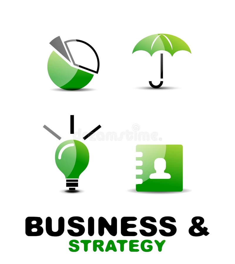 Modern Business and Strategy Icon Set Stock Vector - Illustration of ...