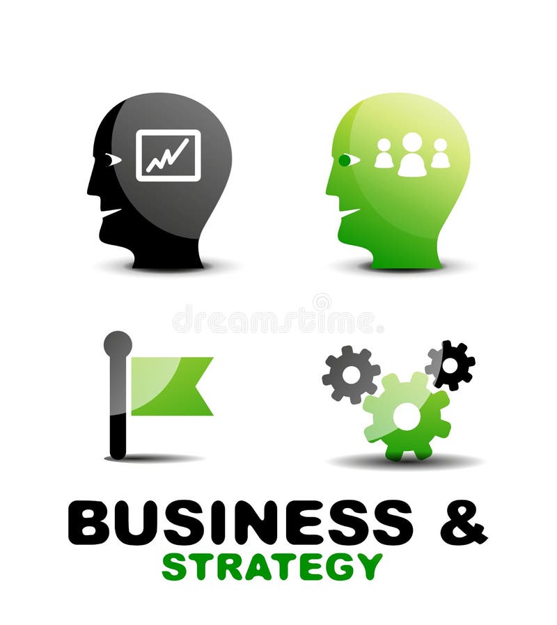 Modern Business and Strategy Icon Set Stock Vector - Illustration of ...