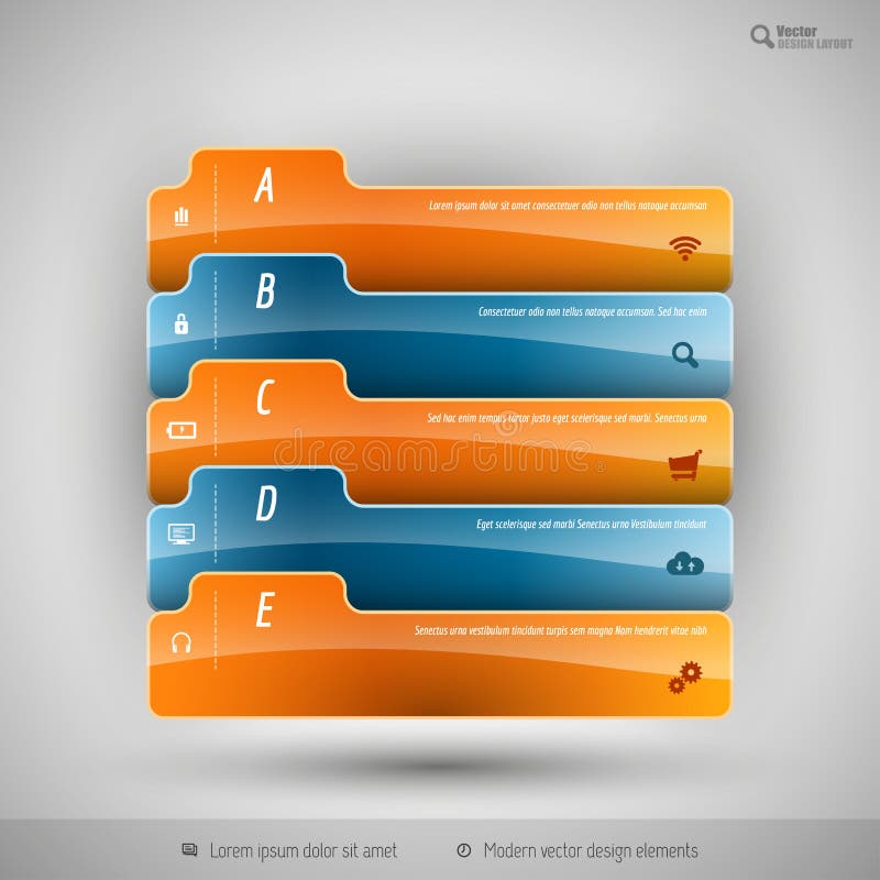Modern Business Tabs for Infographics Stock Illustration - Illustration ...