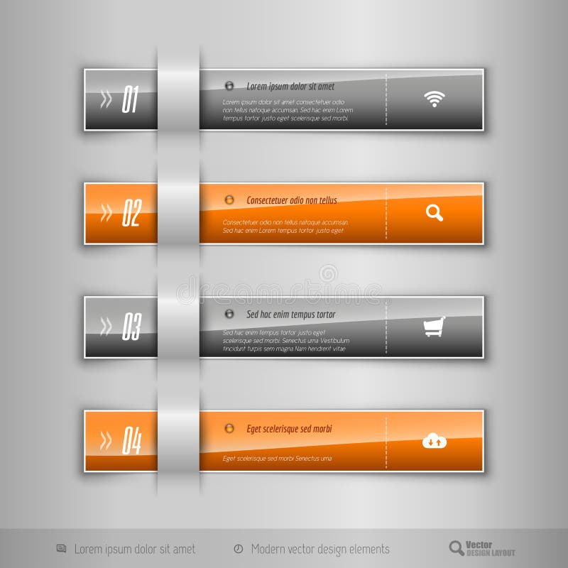Modern Business Tabs - Infographics - Template for Web Design or Stock ...
