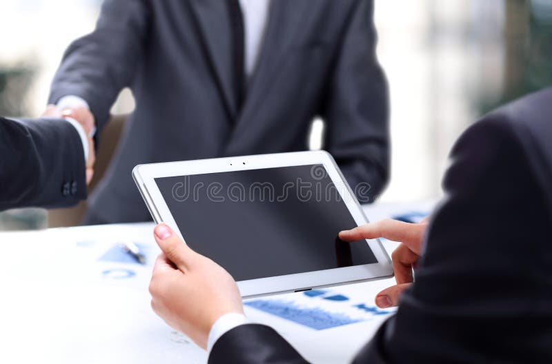 Modern Business Team Using Tablet Stock Photo - Image of digital ...