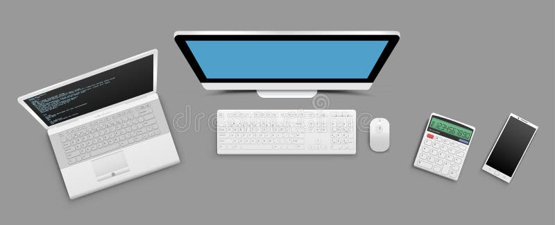 Modern Business Technology Objects Stock Vector - Illustration of ...