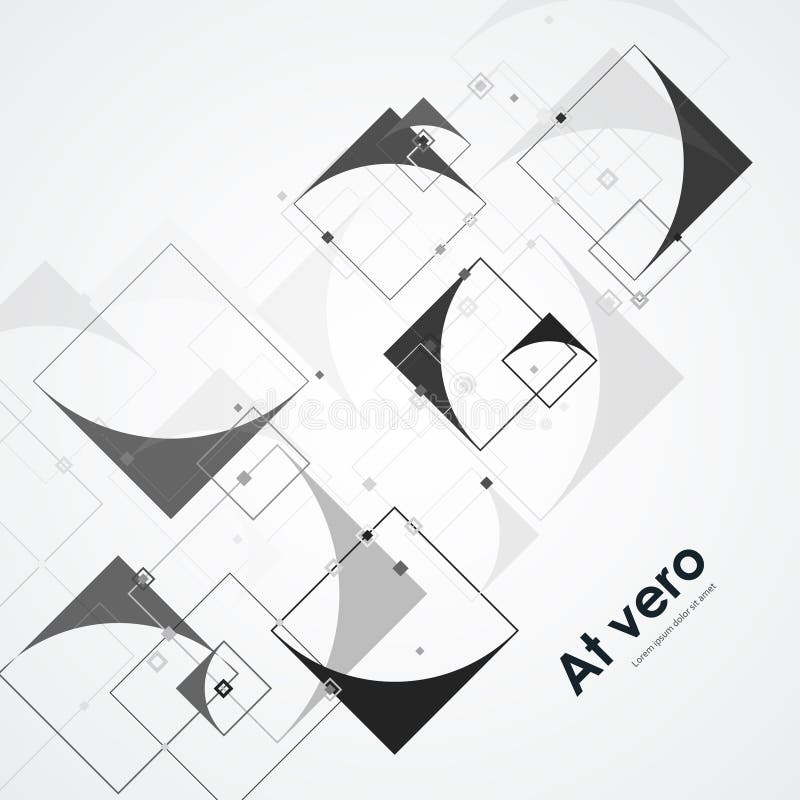 Modern Business Template on White Backdrop. Abstract Connect Square ...