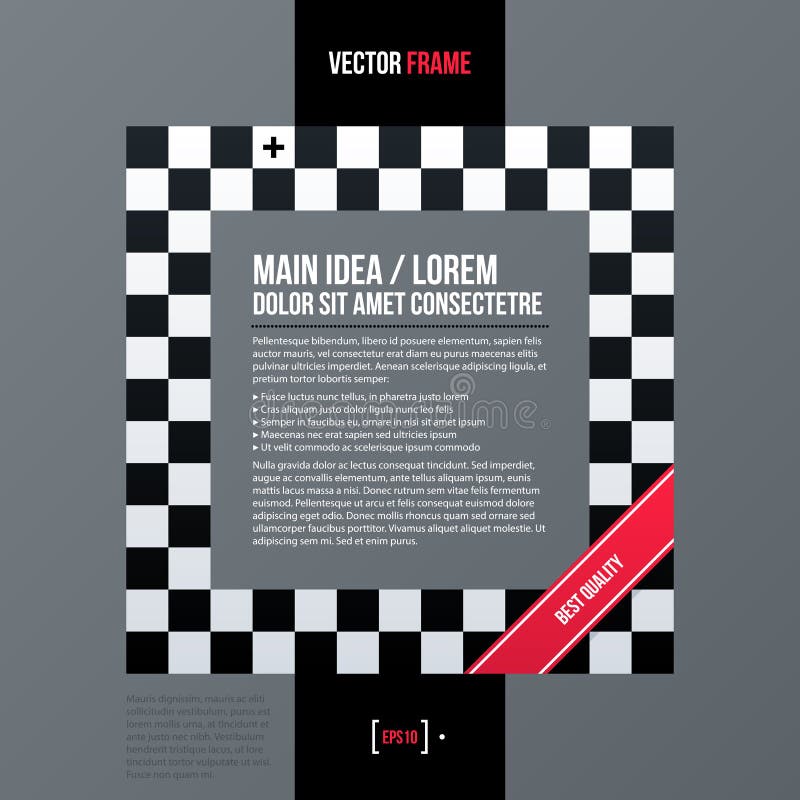 Modern Business Text Background with Checkered Borders Stock Vector ...