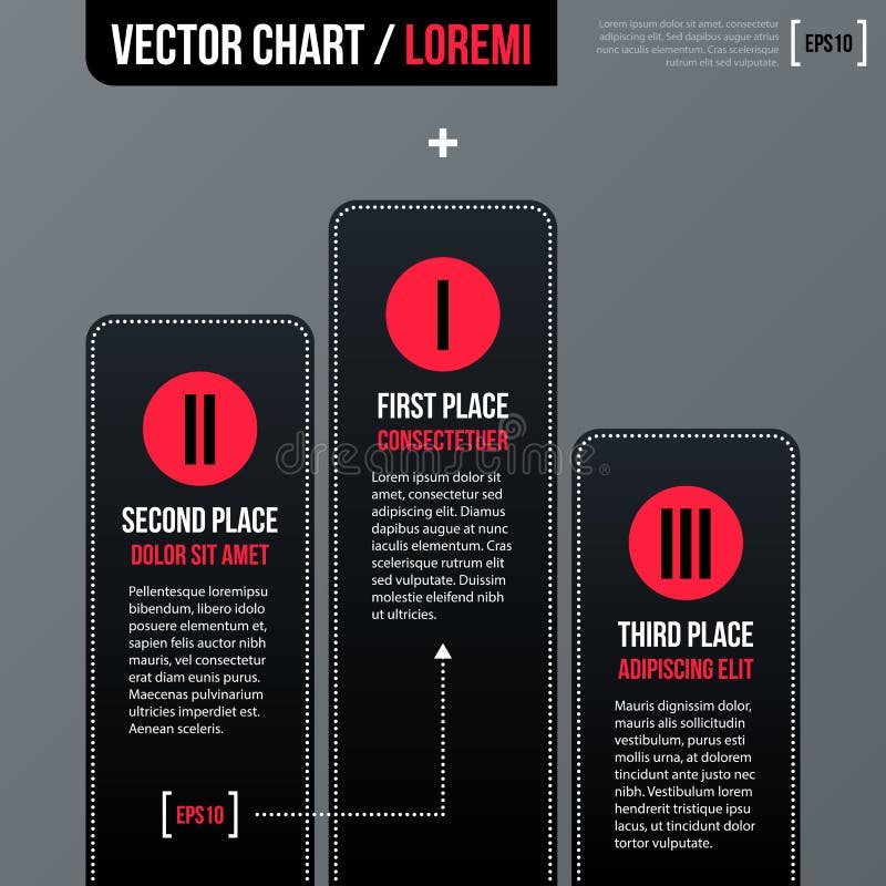 Modern Business Vector Chart Template with Black Podium on Gray ...