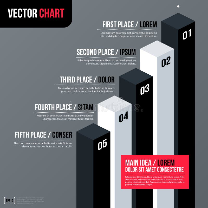 Modern Business Vector Chart Template with 3d Isometric Elements on ...