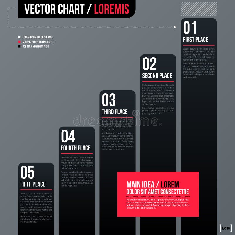 Modern Business Vector Chart Template with Vertical Black Stripes on ...