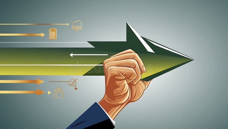 Modern Business Vision with Rocket-inspired Arrow and Vibrant ...