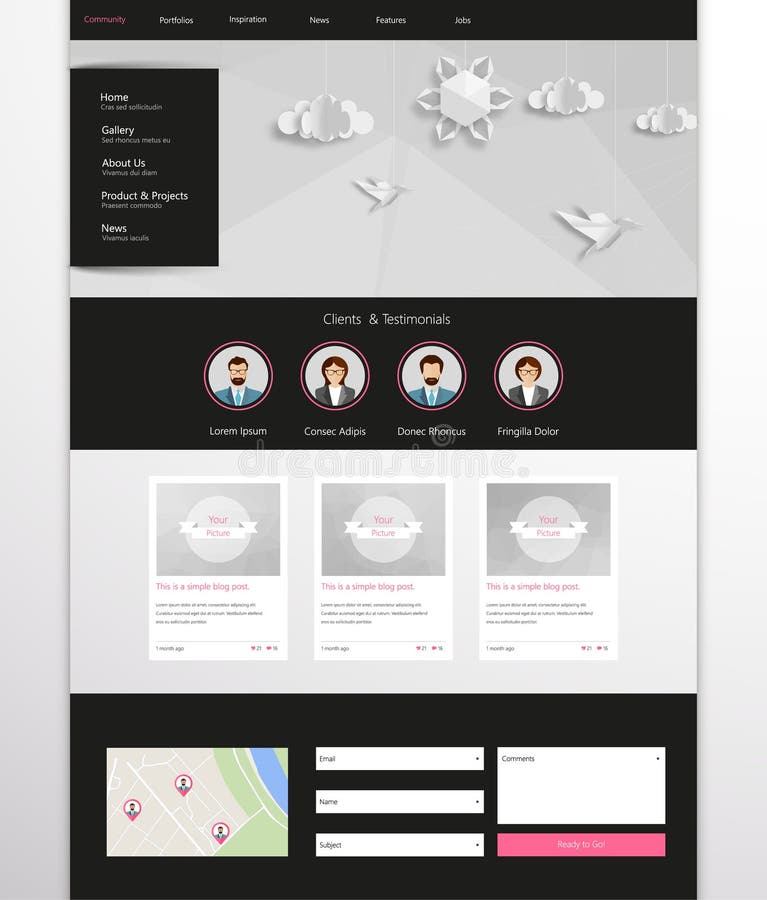 Modern Business Website Template Design Stock Vector - Illustration of ...