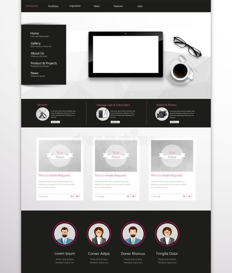 Modern Business Website Template Design Stock Vector - Illustration of ...