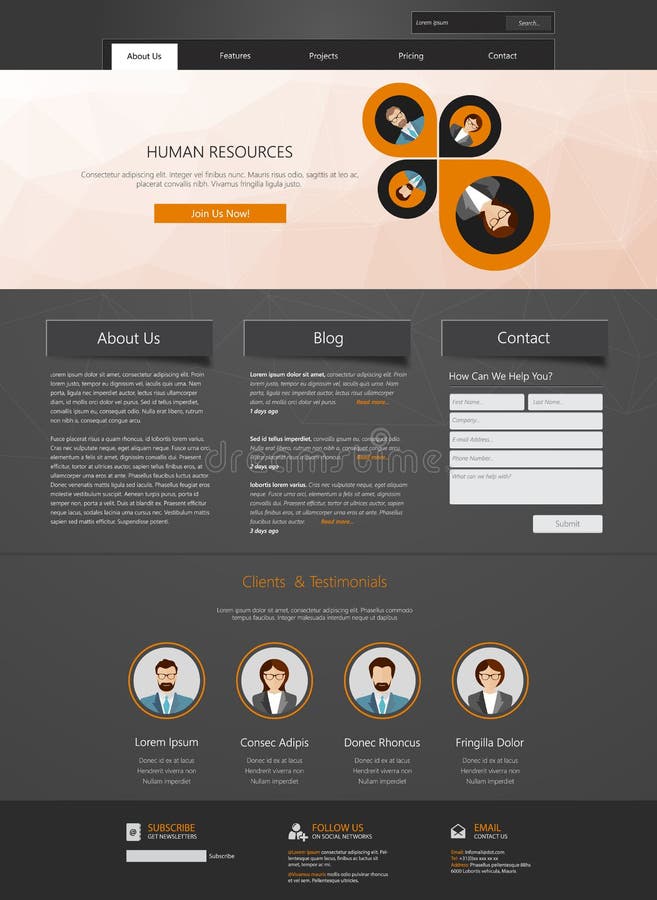 Modern Business Website Template Design Stock Vector - Illustration of ...